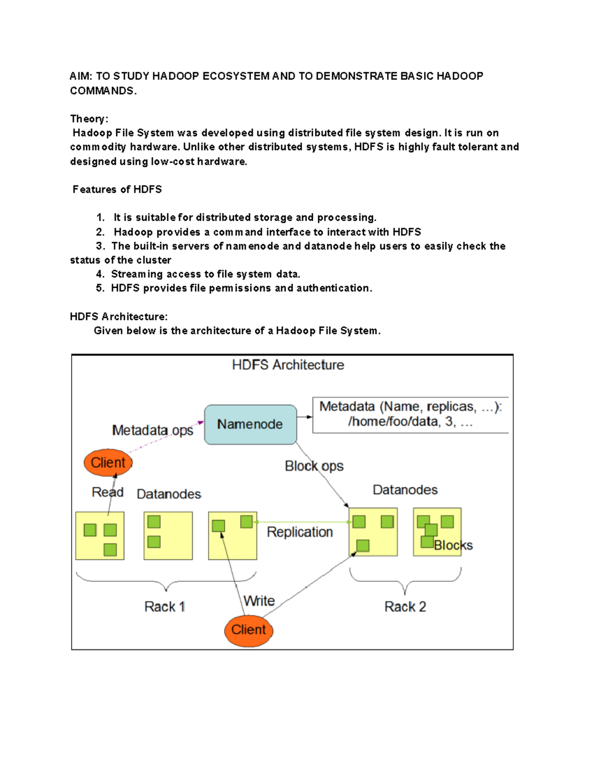 Bda lab 1 - Google Docs - lab1 - AIM: TO STUDY HADOOP ECOSYSTEM AND TO DEMONSTRATE BASIC HADOOP ...