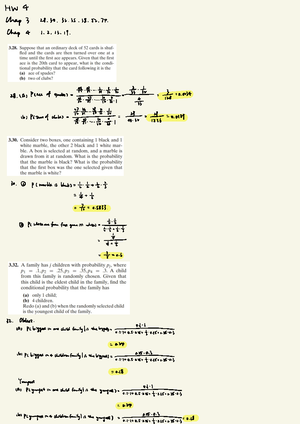 HW5 for Theory of Probability with answers - Hw 5 Chap 4 1 3. 23. 4. 3 9. 40. 49. 5 1. 6 6. 7 5 ...
