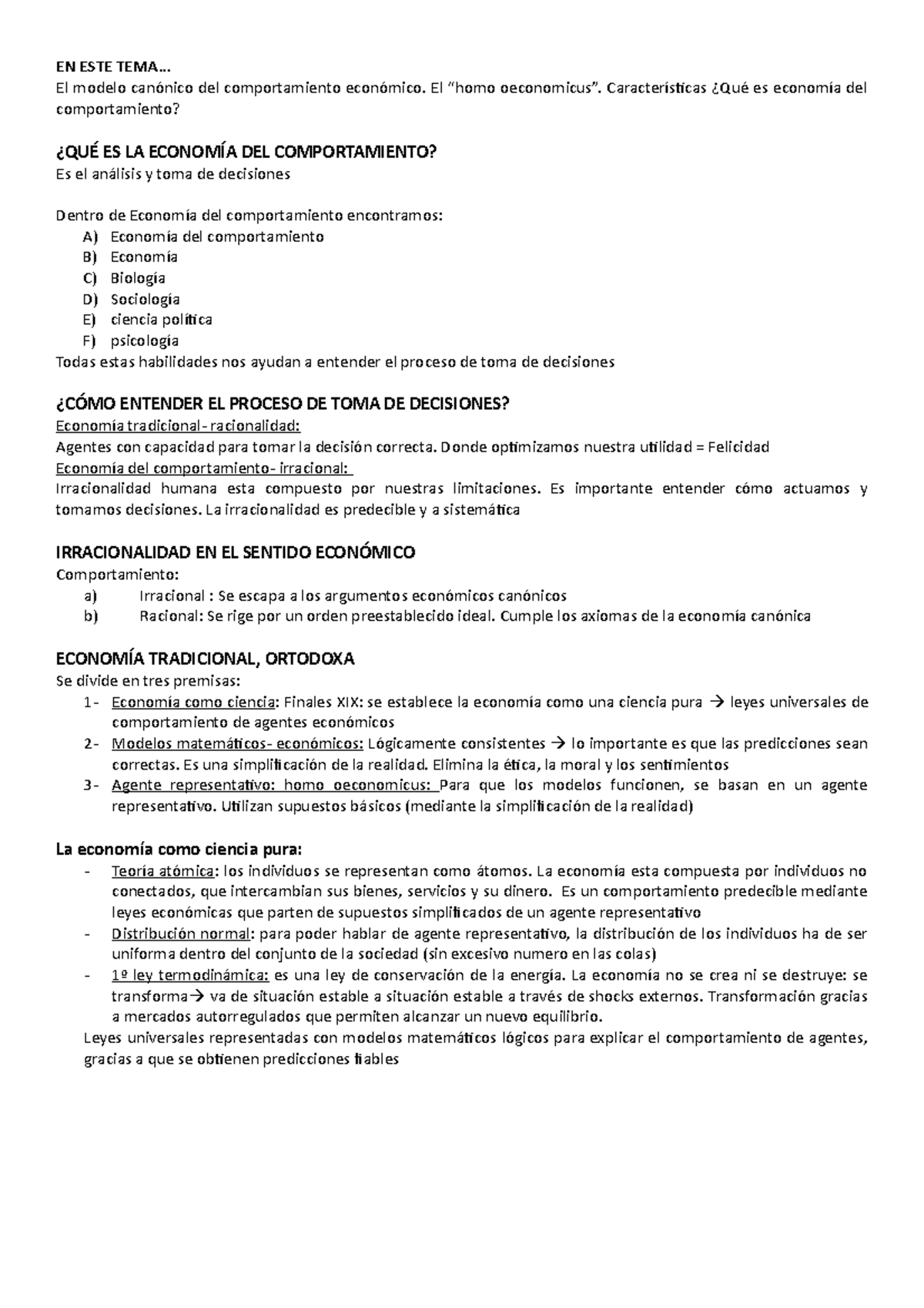 Tema 1 diapo - EN ESTE TEMA... El modelo canónico del comportamiento ...