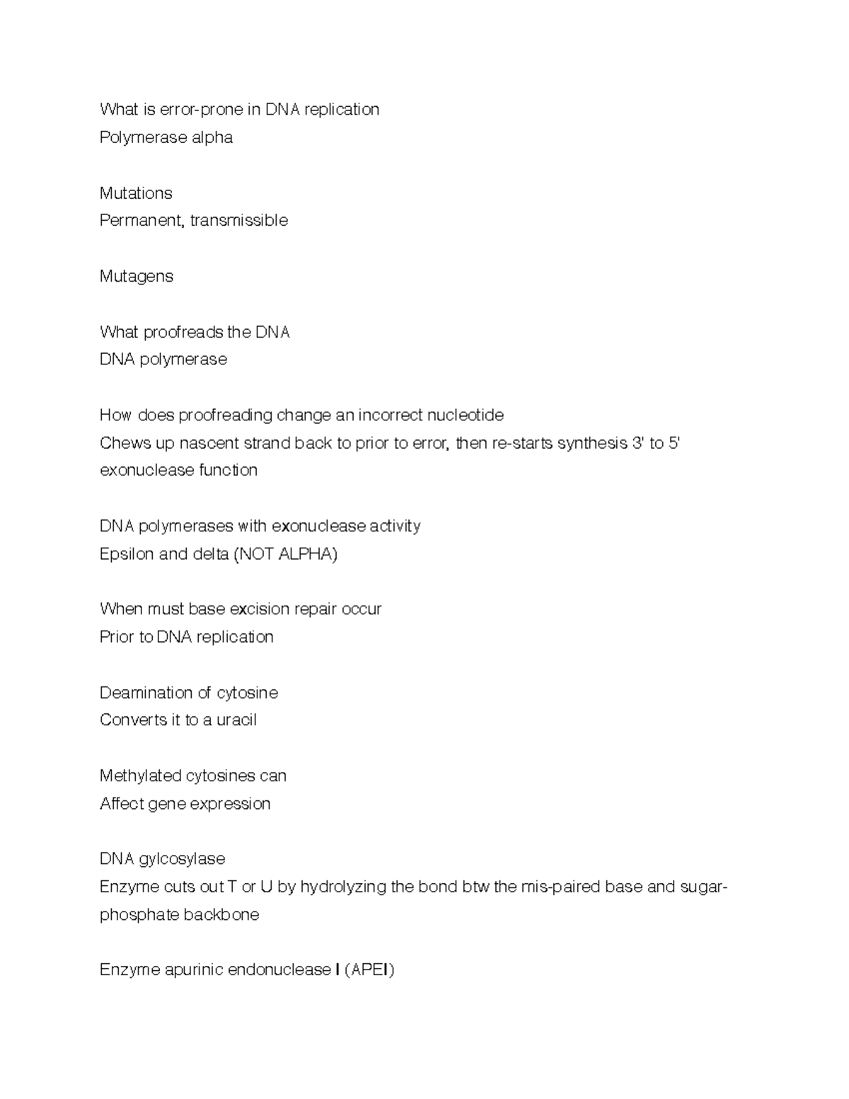 Bio200 6 - BIOL 200 study guide - What is error-prone in DNA ...
