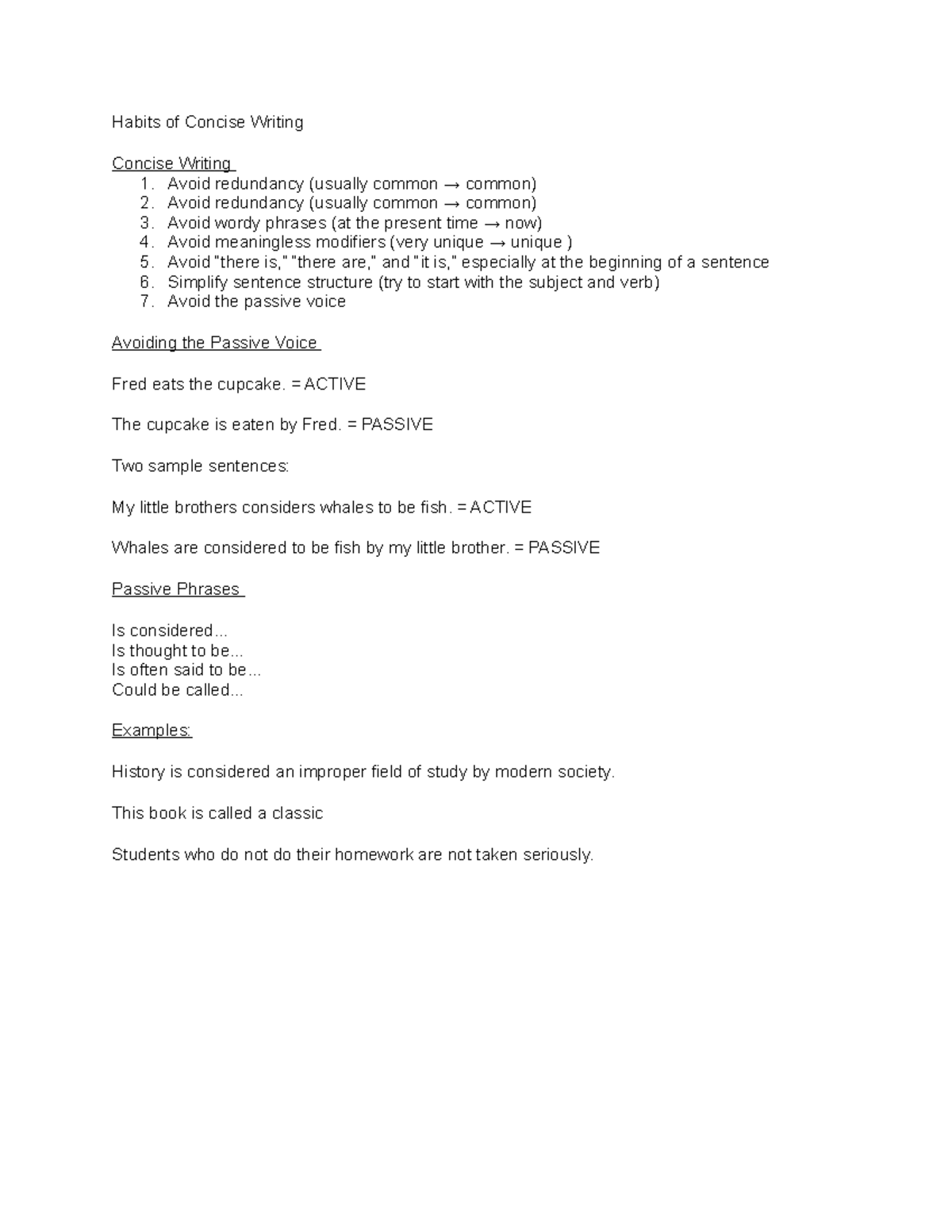 Composition and rhetoric notes 8 - Habits of Concise Writing Concise ...