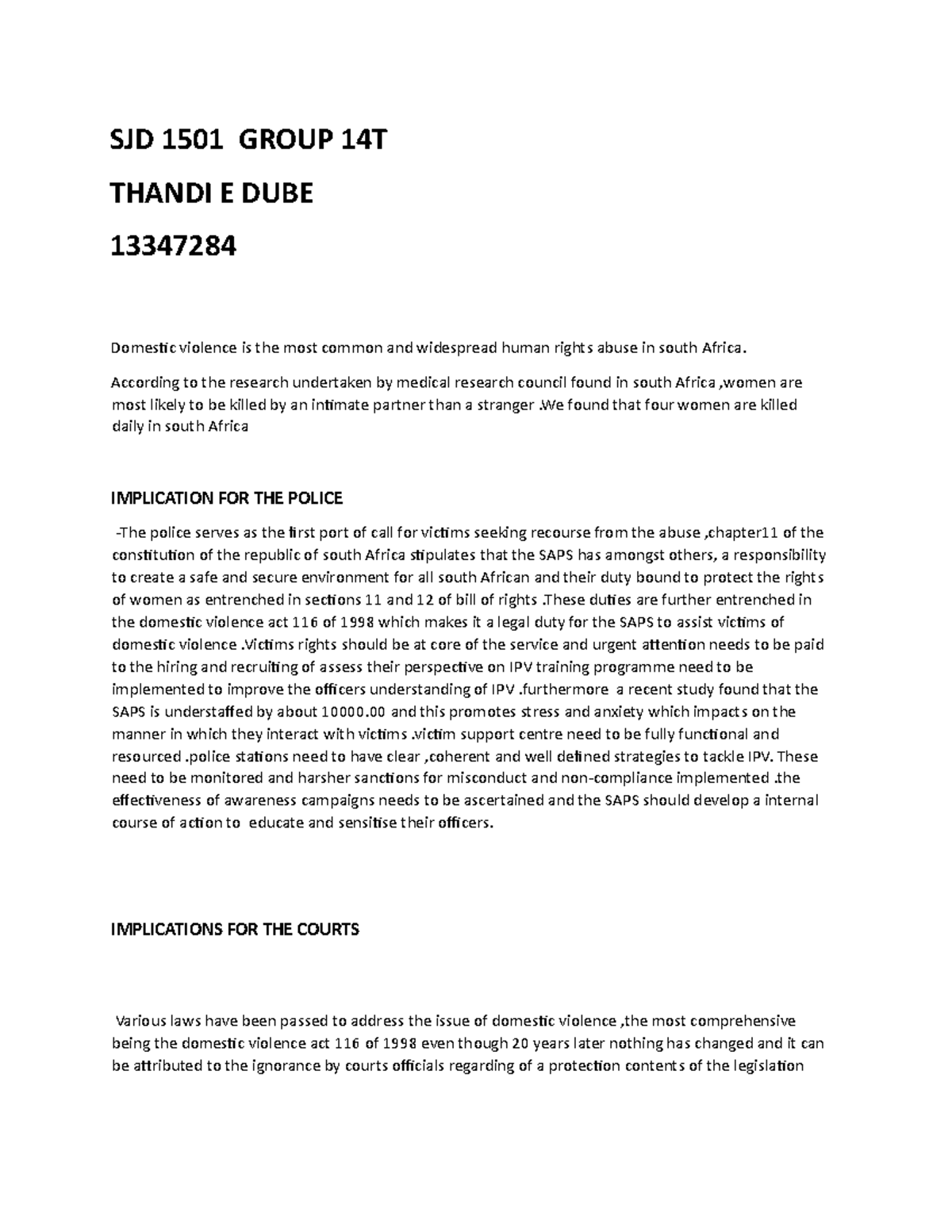 Document - Sjd1501 ass4 - SJD 1501 GROUP 14T THANDI E DUBE 13347284 ...