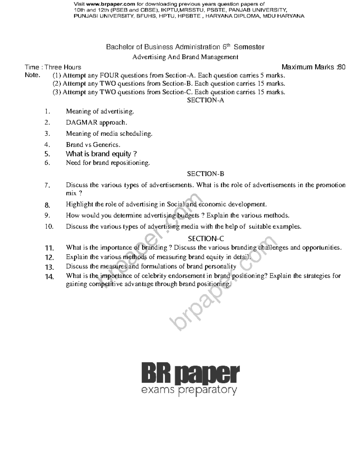 AABM(6th)May2019 - Bba paper - Bachelor of Business Administration 6th ...