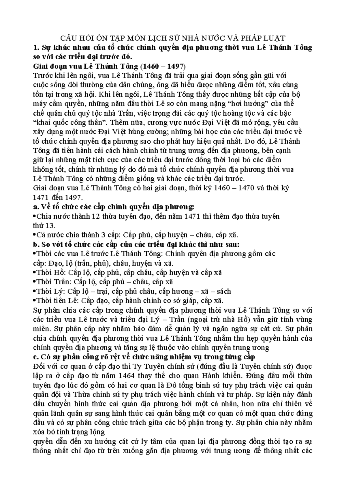 LSNN & PL - câu hỏi ôn tập - CÂU HỎI ÔN TẬP MÔN LỊCH SỬ NHÀ NƯỚC VÀ PHÁP LUẬT Sự khác nhau của ...