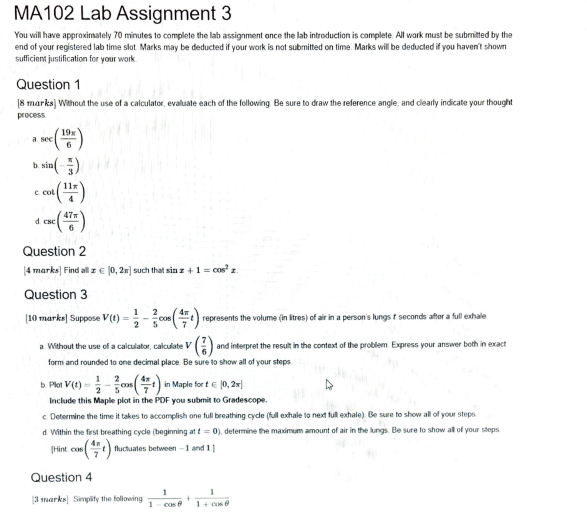 Lab 3 Assignment 2023 - MA 102 Lab Assignment 3 You will have ...