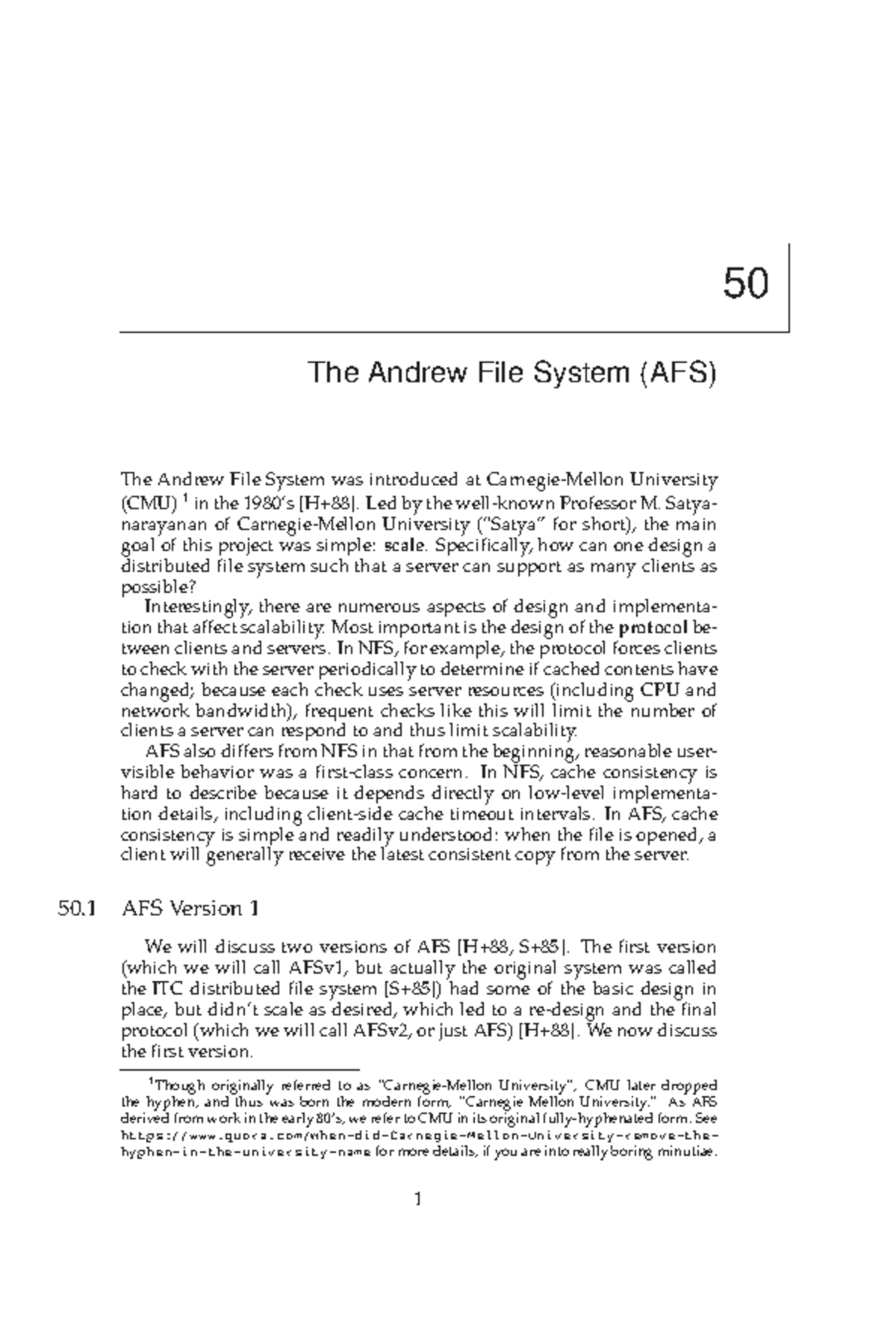 Dist-afs - Operating Systems - 50 The Andrew File System (AFS) The Andrew File System was ...