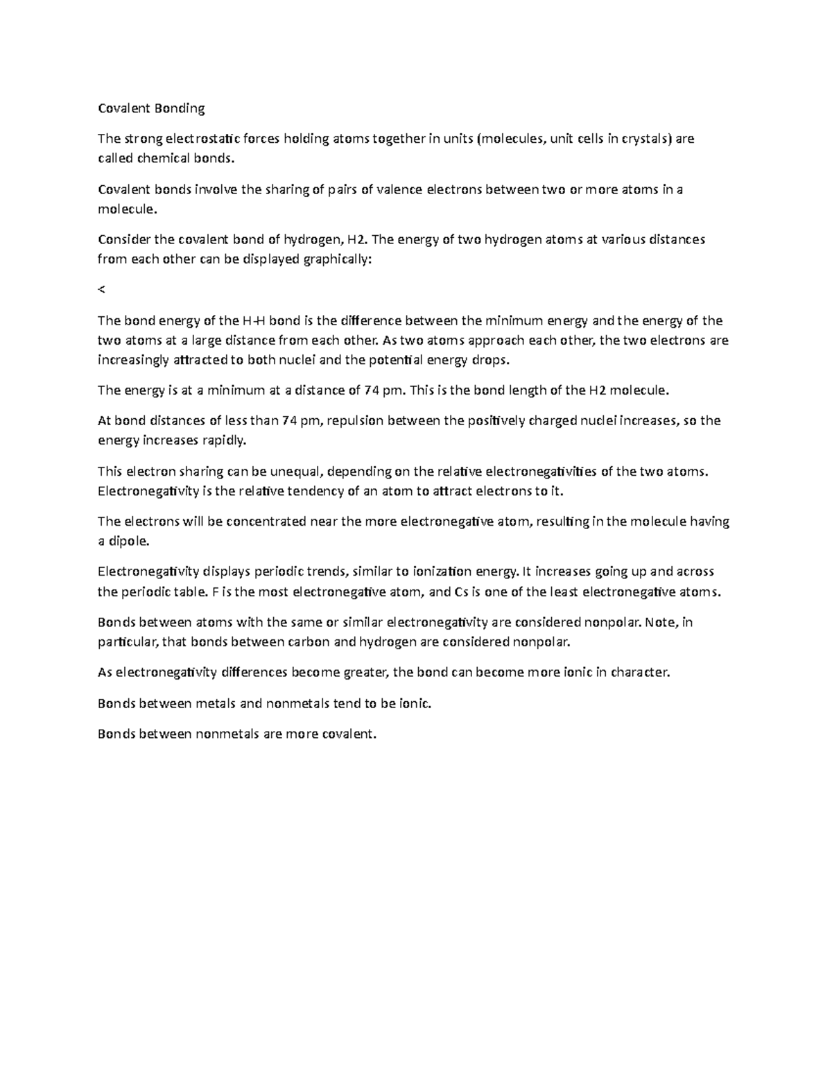 Covalent Bonding - Lecture notes 12 - Covalent Bonding The strong ...