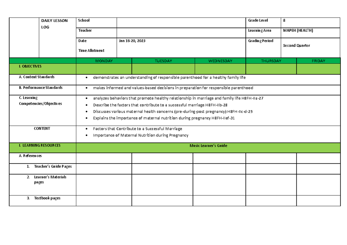 Dll mapeh 8 2ndquarter week10health 230501131557 462694 df - DAILY ...