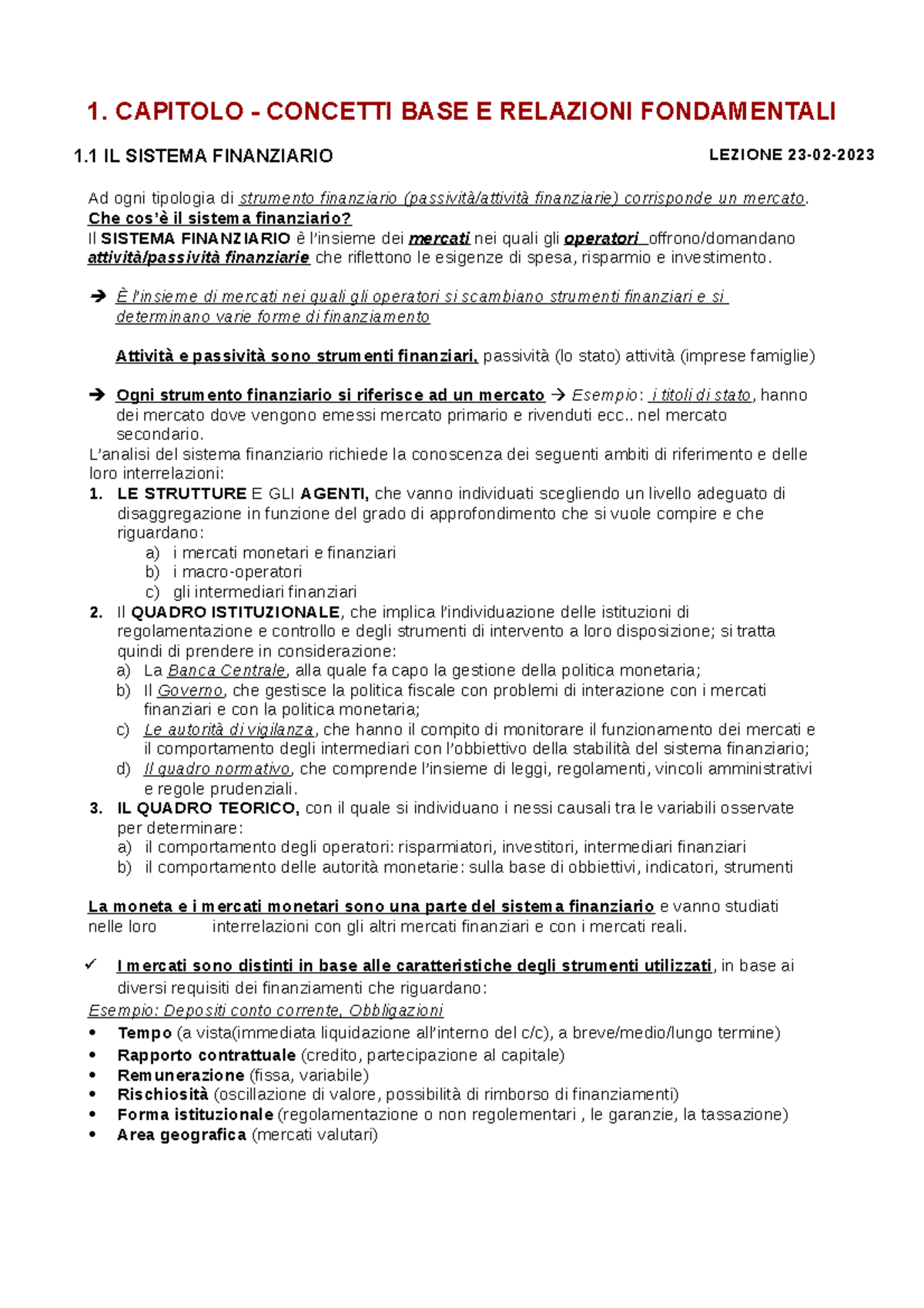 CAP.1 Concetti BASE E Relazioni Fondamentali UNIVPM - 1. CAPITOLO - CONCETTI BASE E RELAZIONI ...