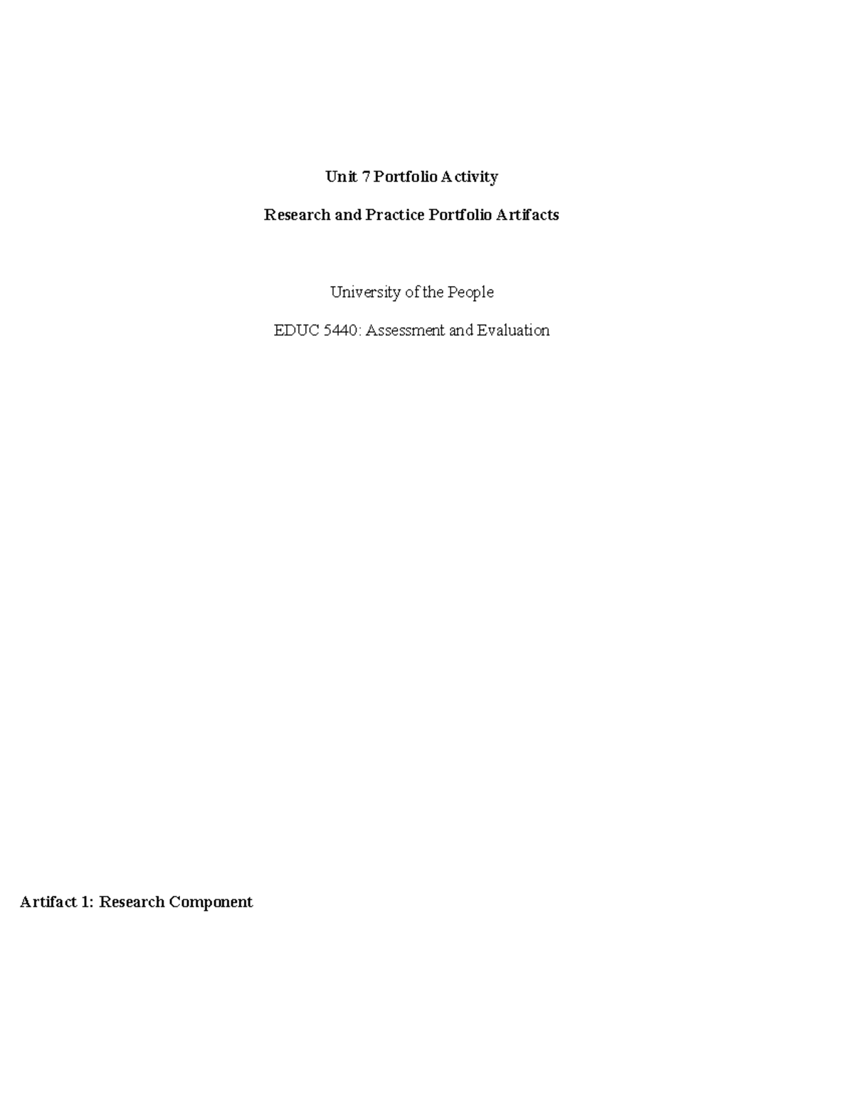 Unit 7 portfolio submission educ 5440 - Unit 7 Portfolio Activity ...