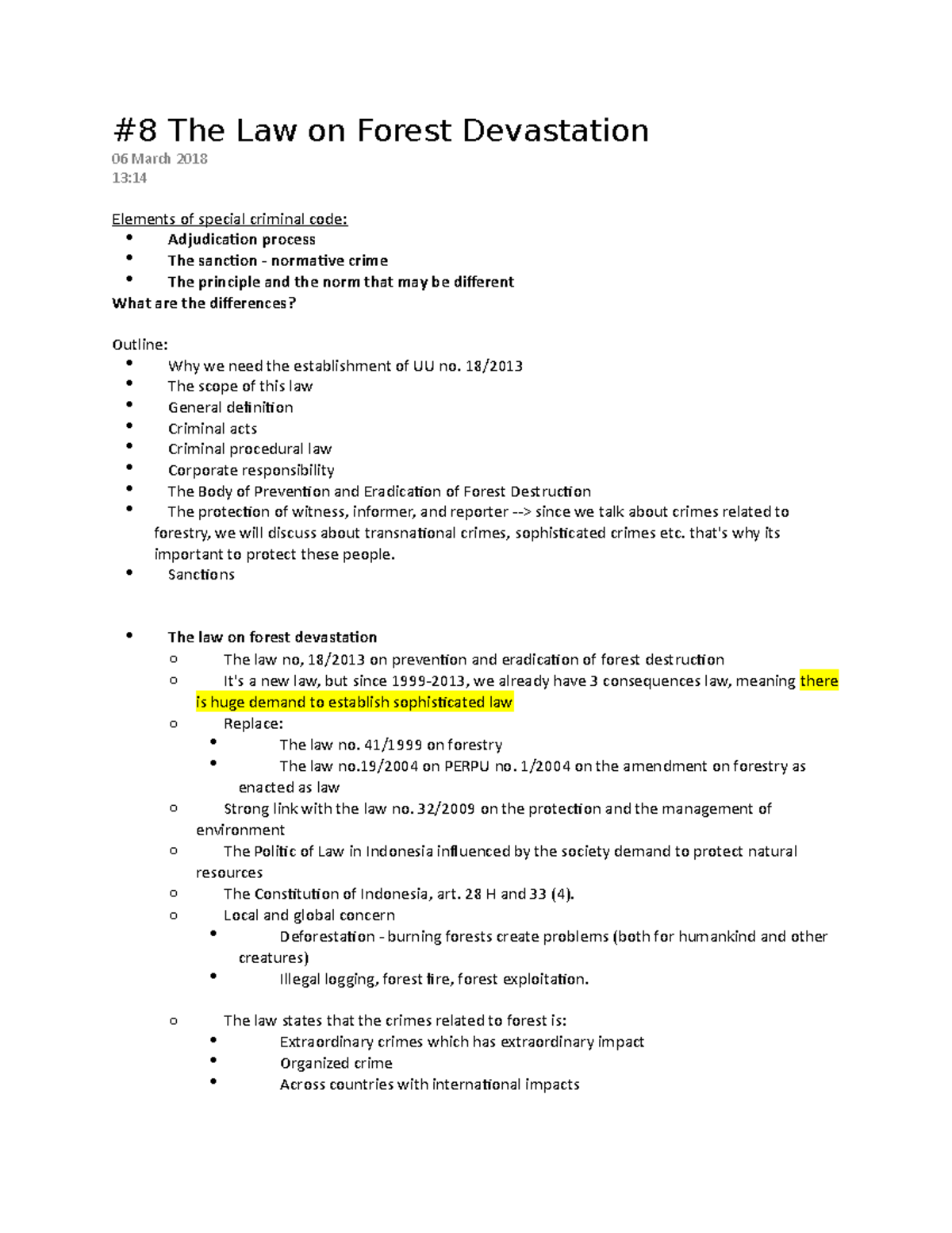The Law on Forest Devastation - 18/2013 The scope of this law General ...