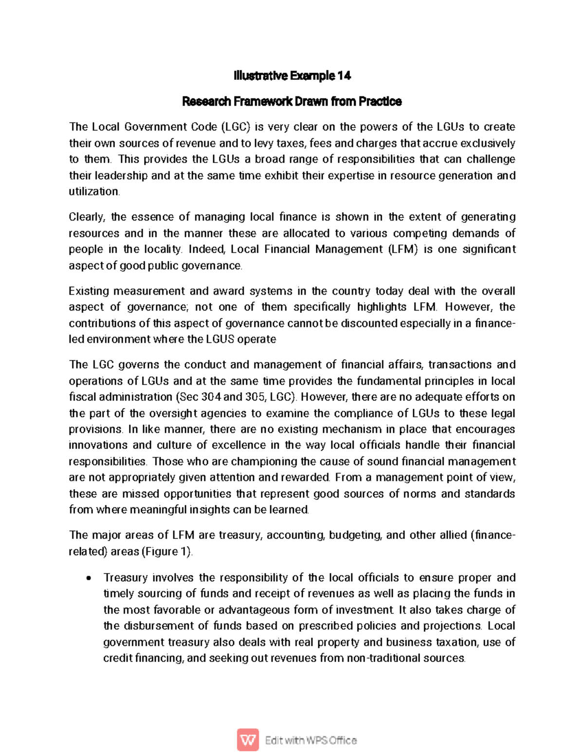 Illustrative Example 14Research Framework Drawn from Practice - This ...