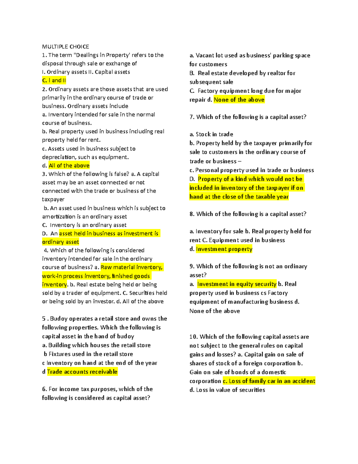 INCOME TAXATION CHAPER EXERCISE - Income Taxation on Individuals - Studocu