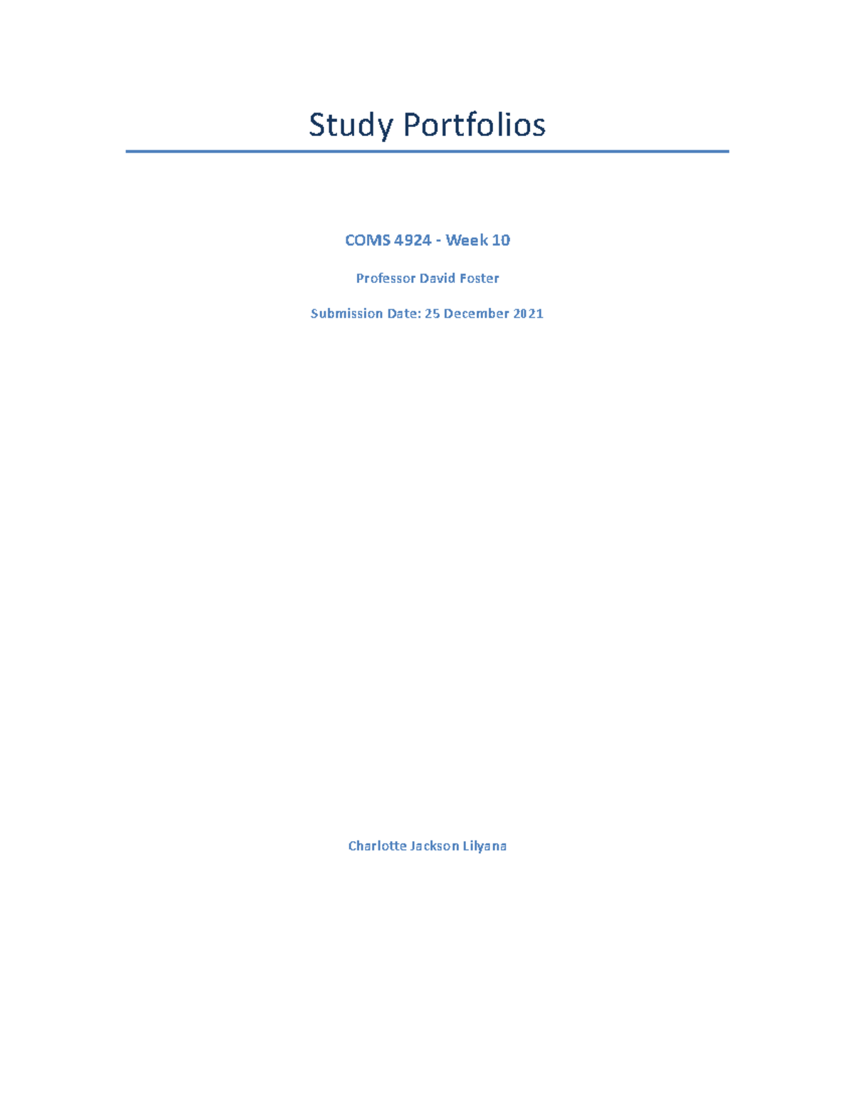 COMS-4924-Study Portfolios - Study Portfolios COMS 4924 - Week 10 ...