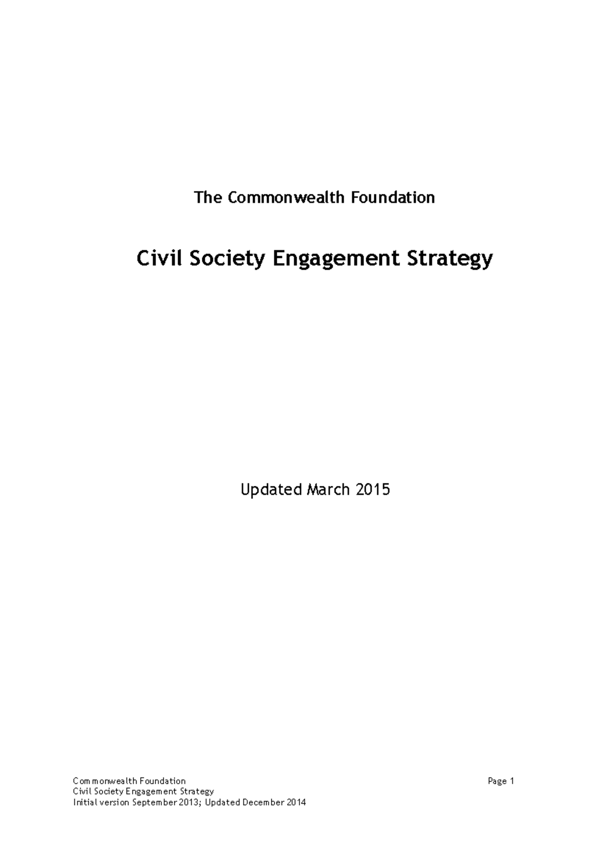 Civil Society Engagement Strategy (Updated March 2015 ) 0 ...
