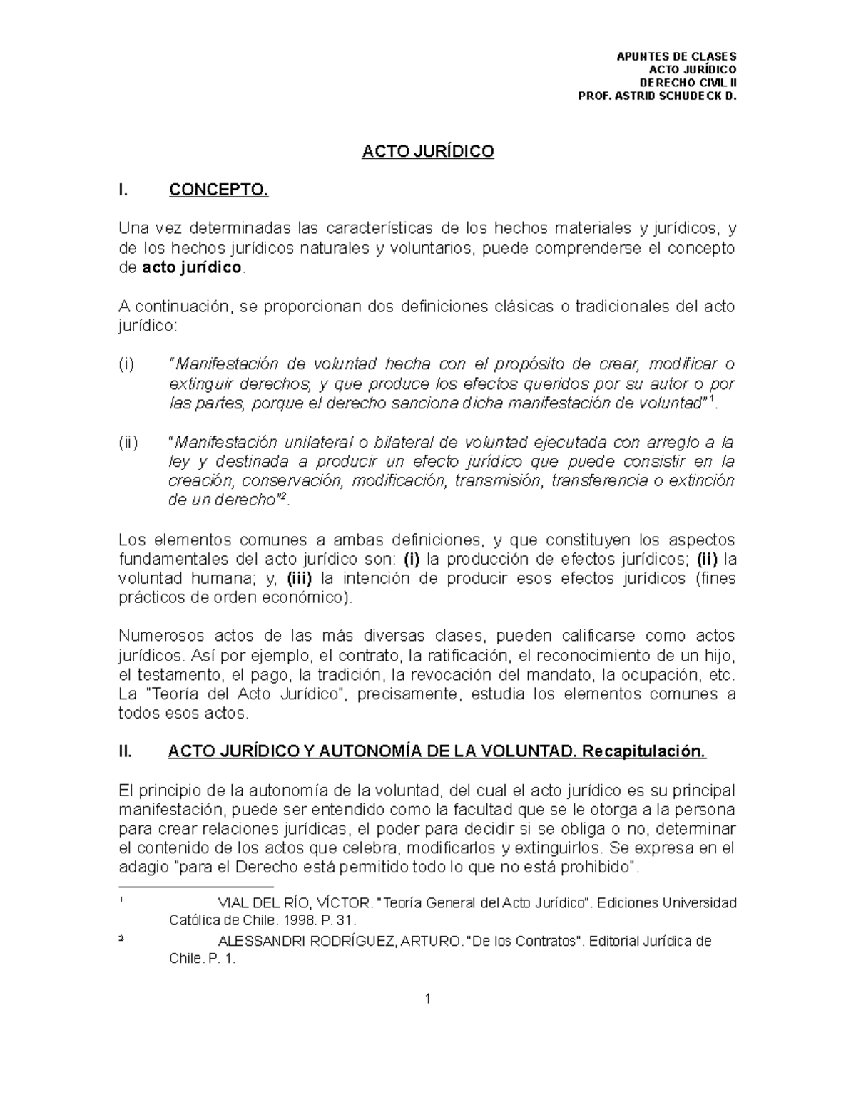 ACTO Juridico concepto y clasificacion - APUNTES DE CLASES ACTO ...