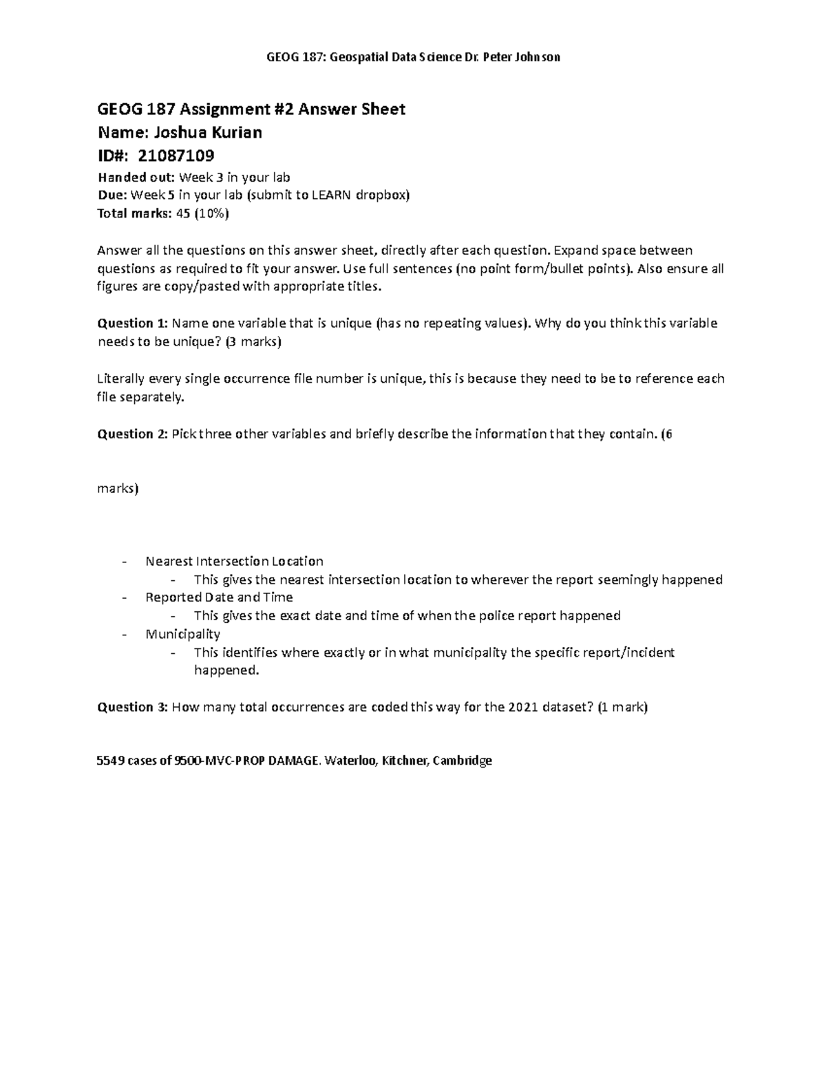 GEOG 187 Assignment #2 - GEOG 187: Geospatial Data Science Dr. Peter ...