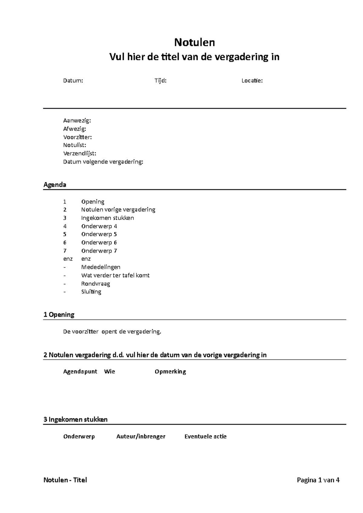 Hoe moet je notuleren (sjabloon) - Communicatieve vaardigheden 2 ...