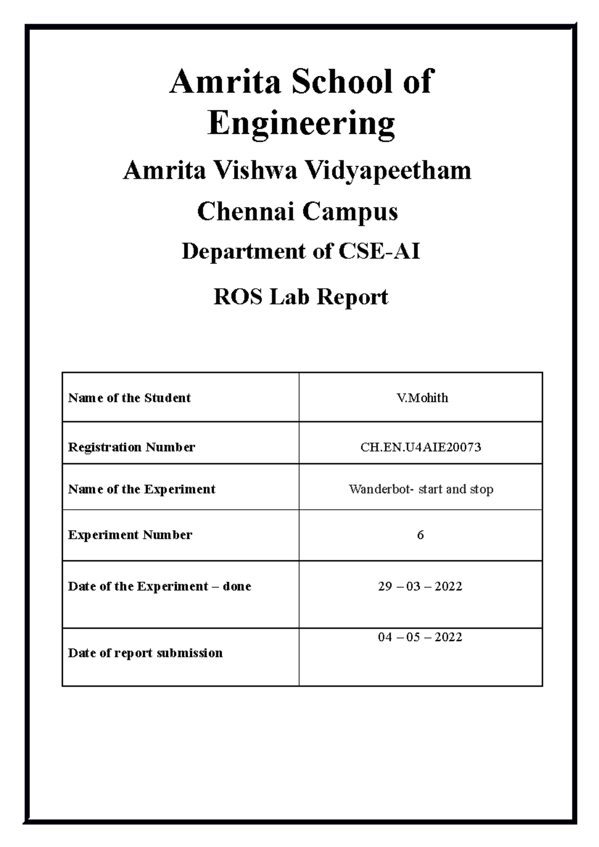 CH.EN.U4AIE2004 3 (LAB WORK 6) - Amrita School of Engineering Amrita ...