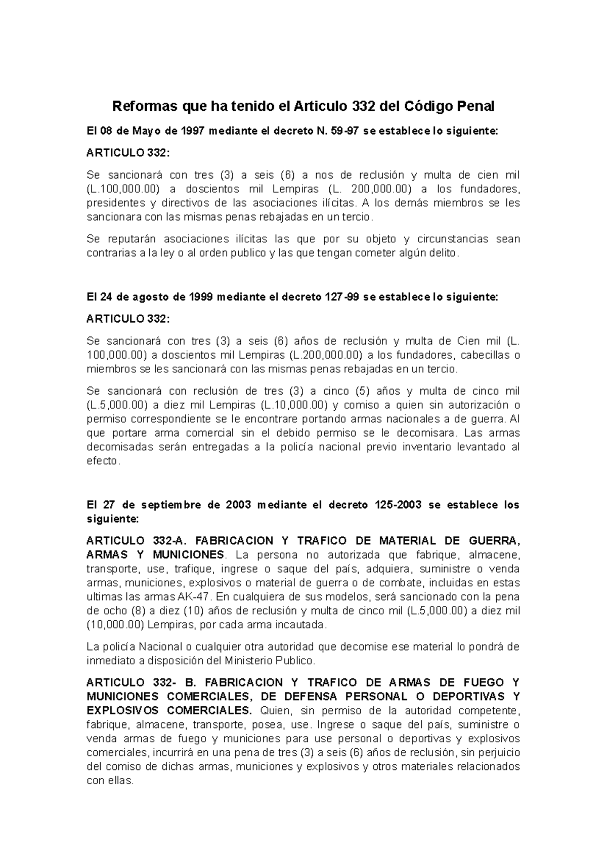 Articulo 332 y sus Reformas - Reformas que ha tenido el Articulo 332 ...