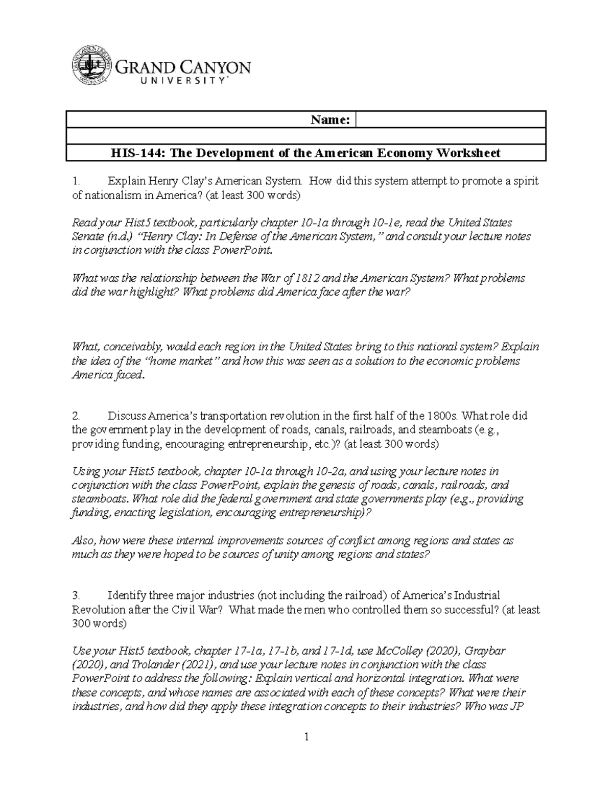 [scaffolded] HIS-144 Topic 4 assignment - Name: HIS-144: The ...