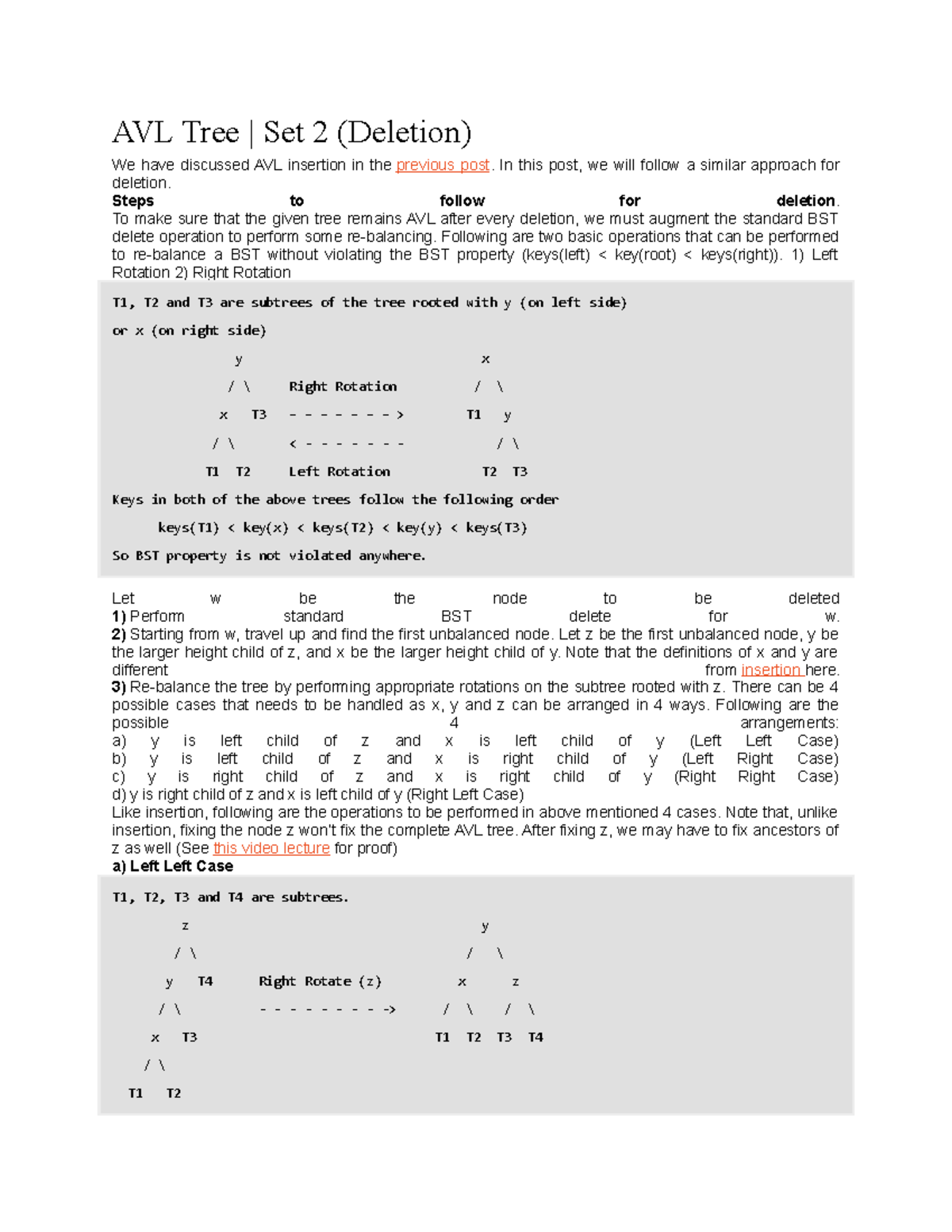 AVL Tree Delete NOde - Design Analysis of Algorithm CS-2431 note for papers - AVL Tree | Set 2 ...