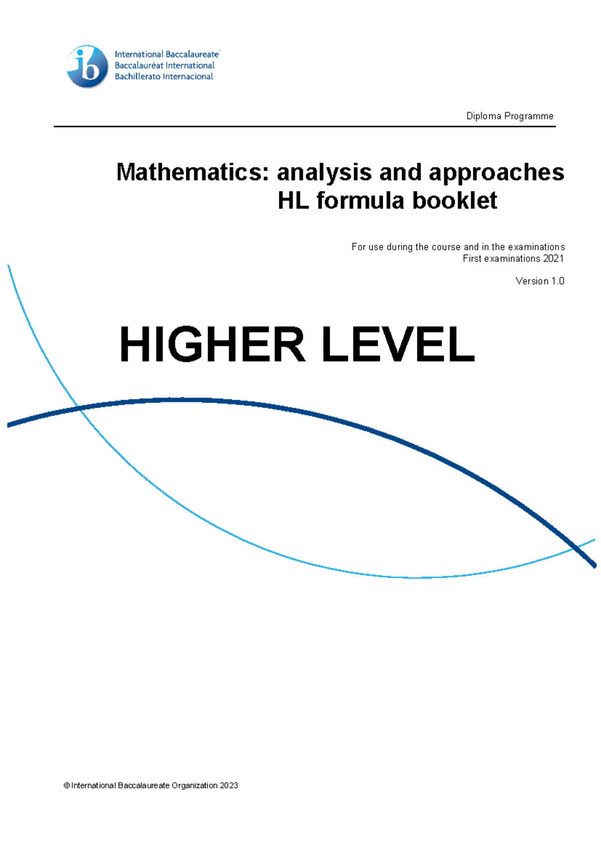 Math AA HL formula booklet-8 - © International Baccalaureate ...