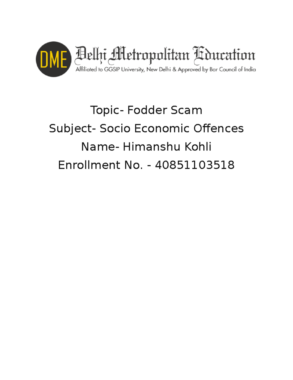 Seo fodder scam - njnjm - Topic- Fodder Scam Subject- Socio Economic ...