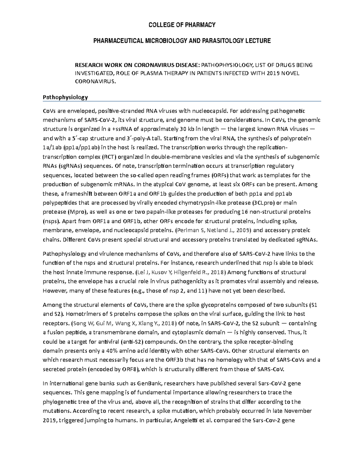Research WORK ON Coronavirus Disease - Antibiotics - PHARMACEUTICAL ...