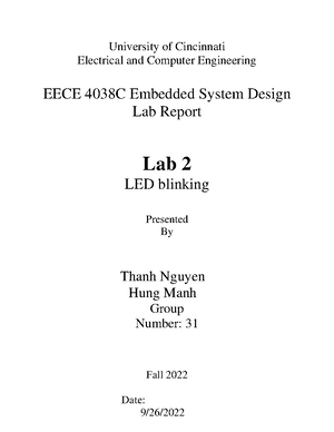 EECE 4038 C Lab Report 6 - University of Cincinnati Electrical and ...