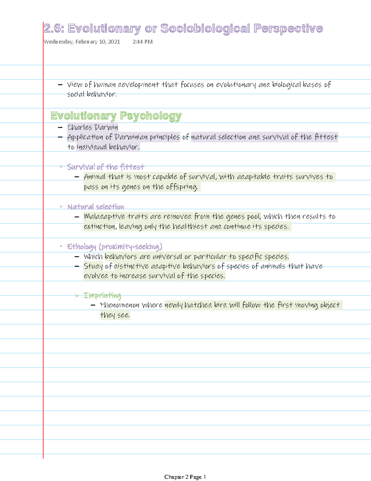 2.6 Evolutionary or Sociobiological Perspective - View of human ...