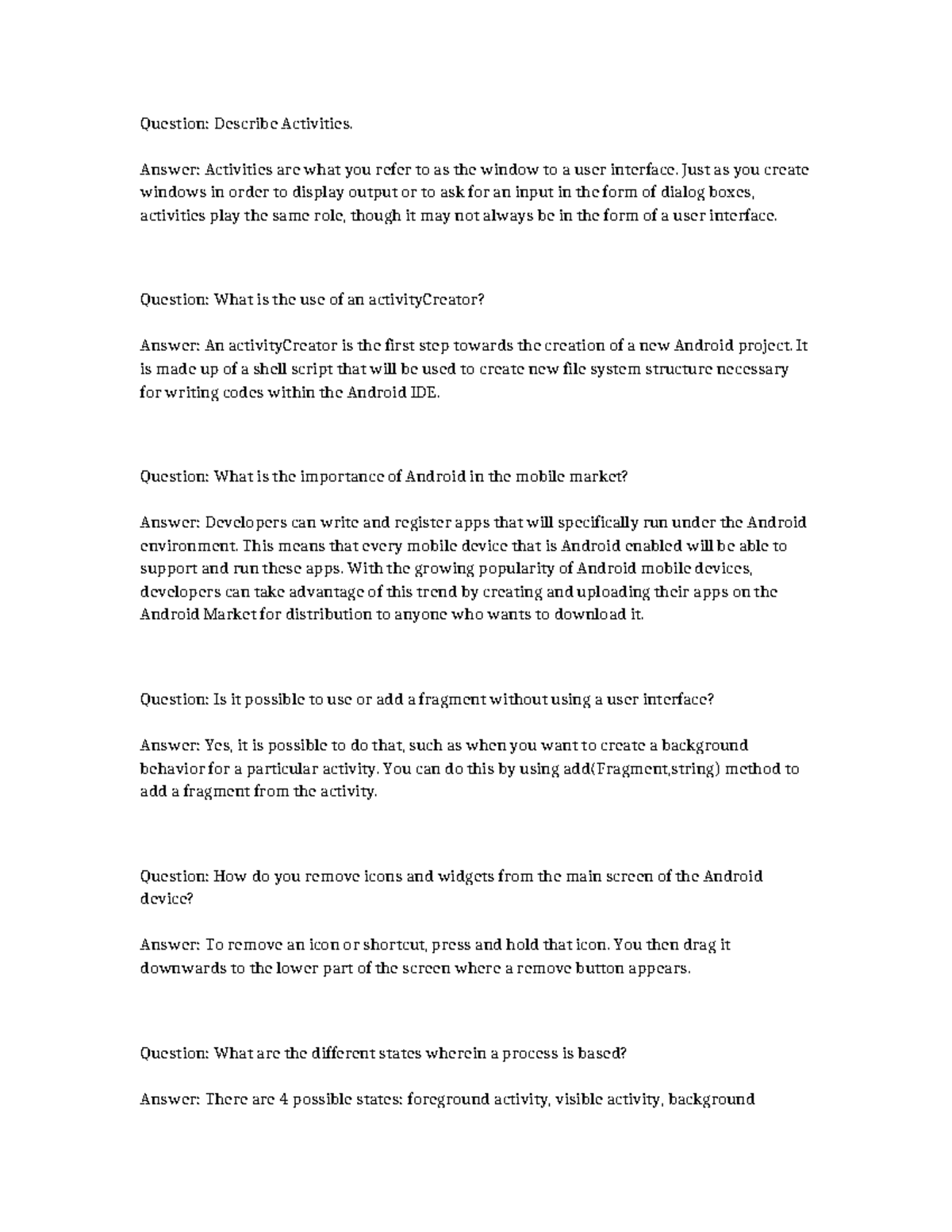 Interrex vangloe gastrorrhagia - Question: Describe Activities. Answer ...