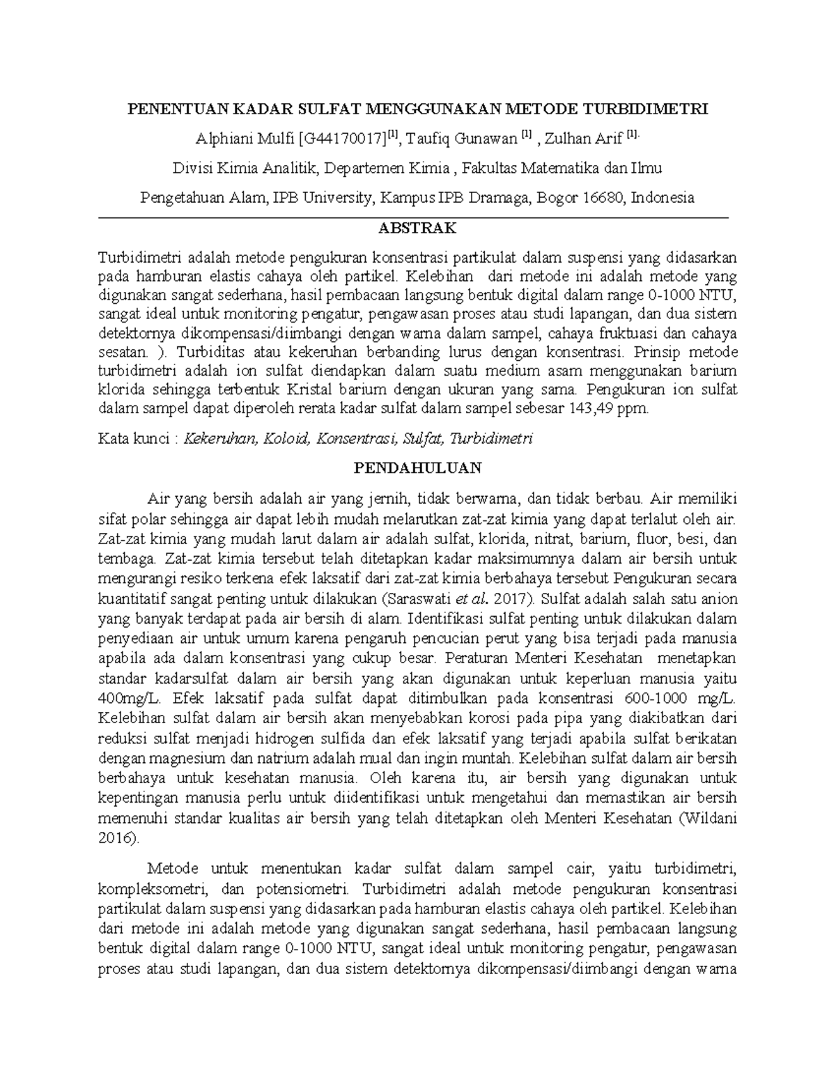 Scribd -nbcdutd - PENENTUAN KADAR SULFAT MENGGUNAKAN METODE ...