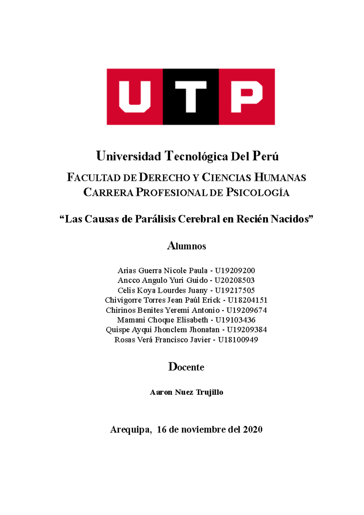 Portada-3 (1) (2) TA3 - Bases Biológicas del comportamiento - UTP - Studocu