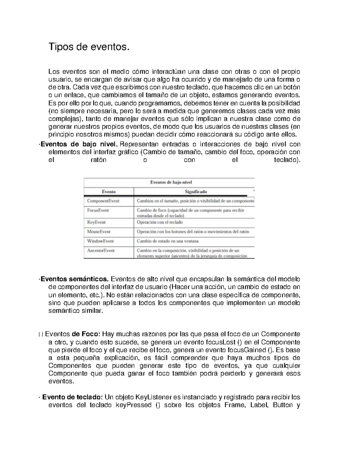 Tipos de eventos - Los eventos son el medio cómo interactúan una clase ...