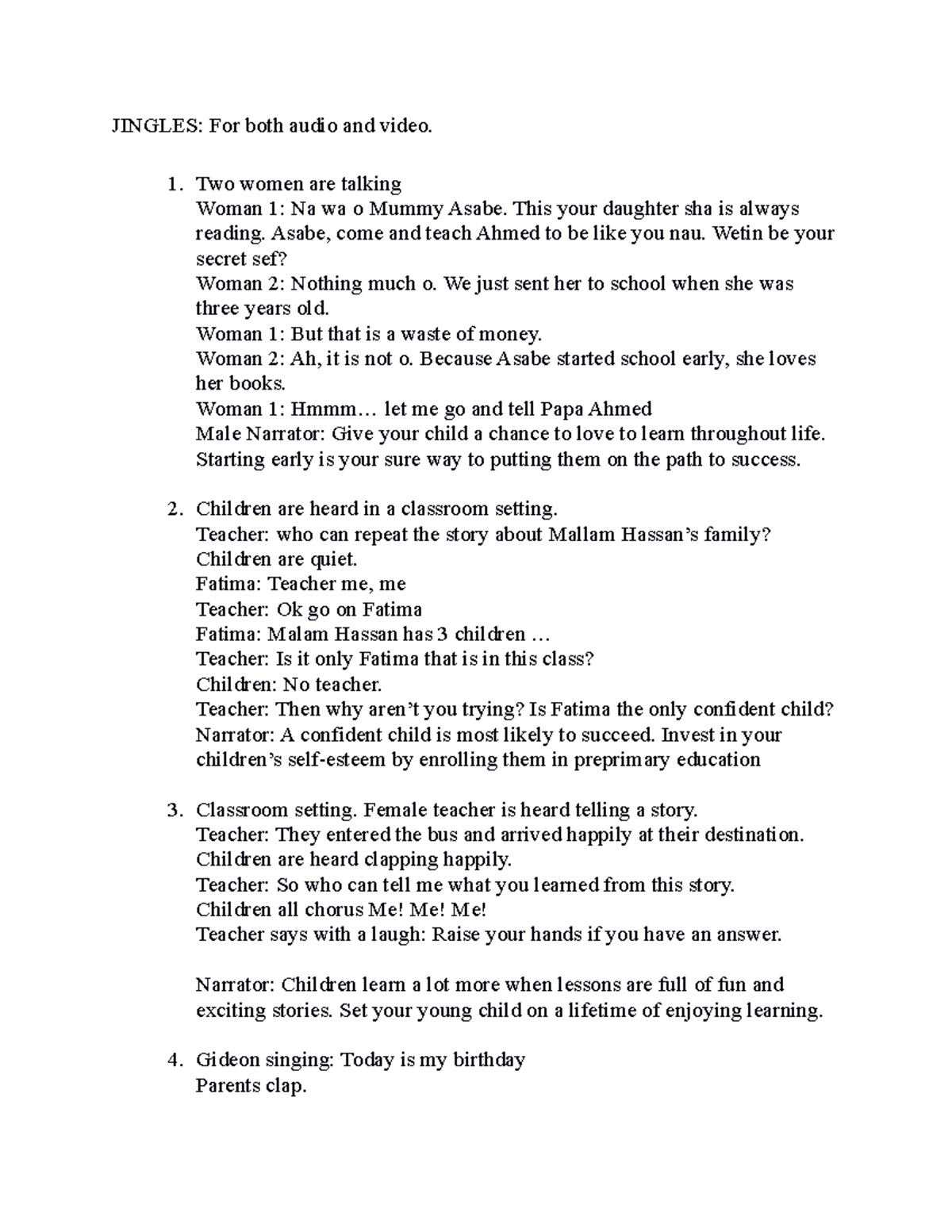 Jingles - A jingle publish - JINGLES: For both audio and video. Two ...