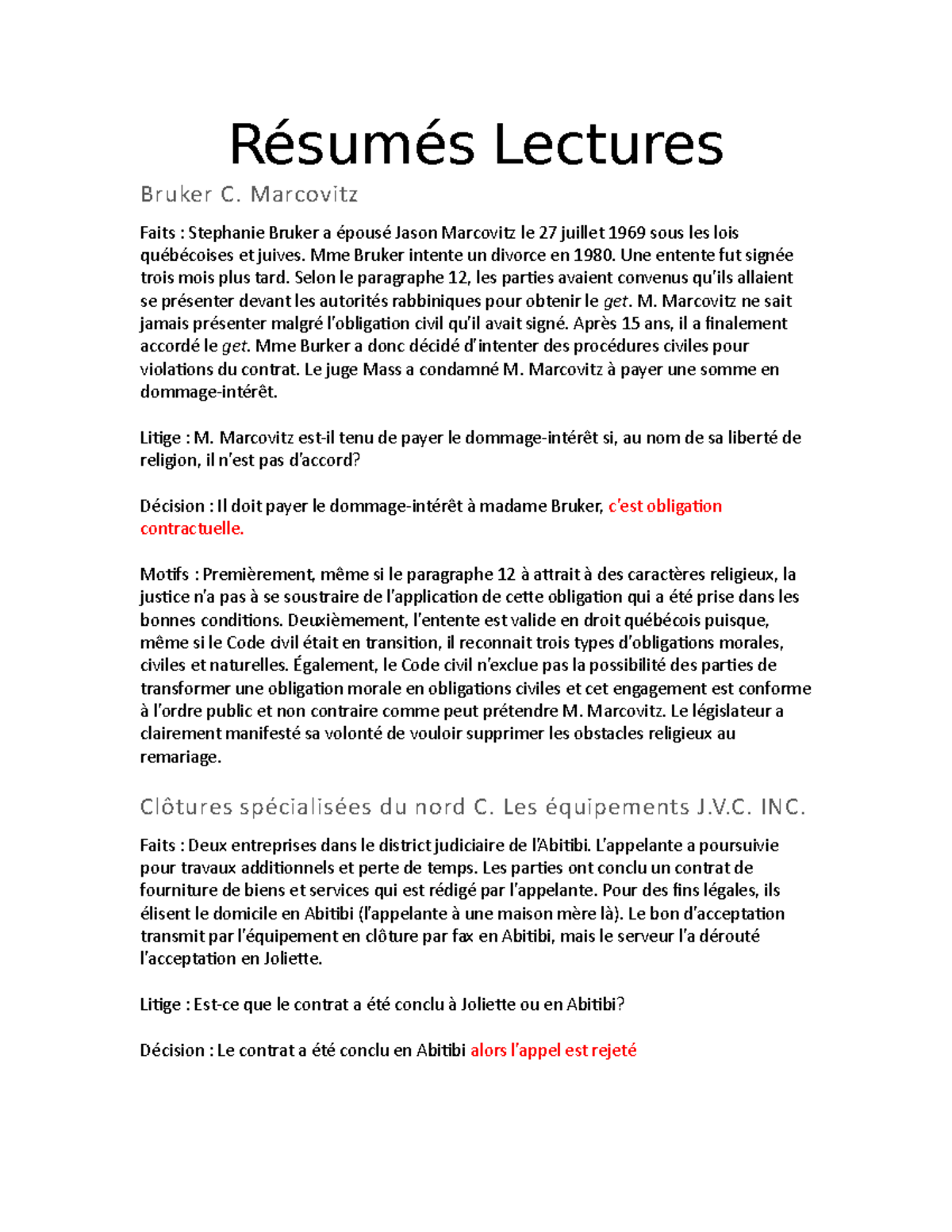 Résumé lecture INTRA - Résumés Lectures Bruker C. Marcovitz Faits ...