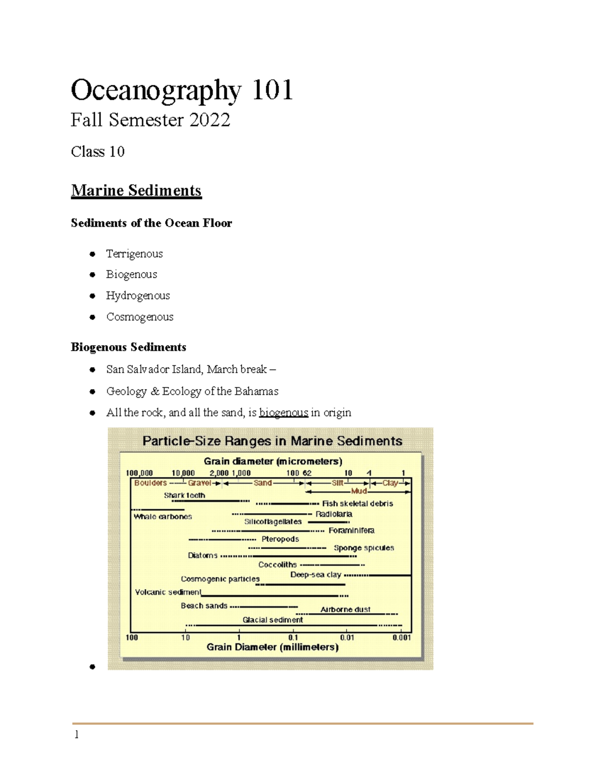 Oceanography Class 10 - Oceanography 101 Fall Semester 2022 Class 10 ...