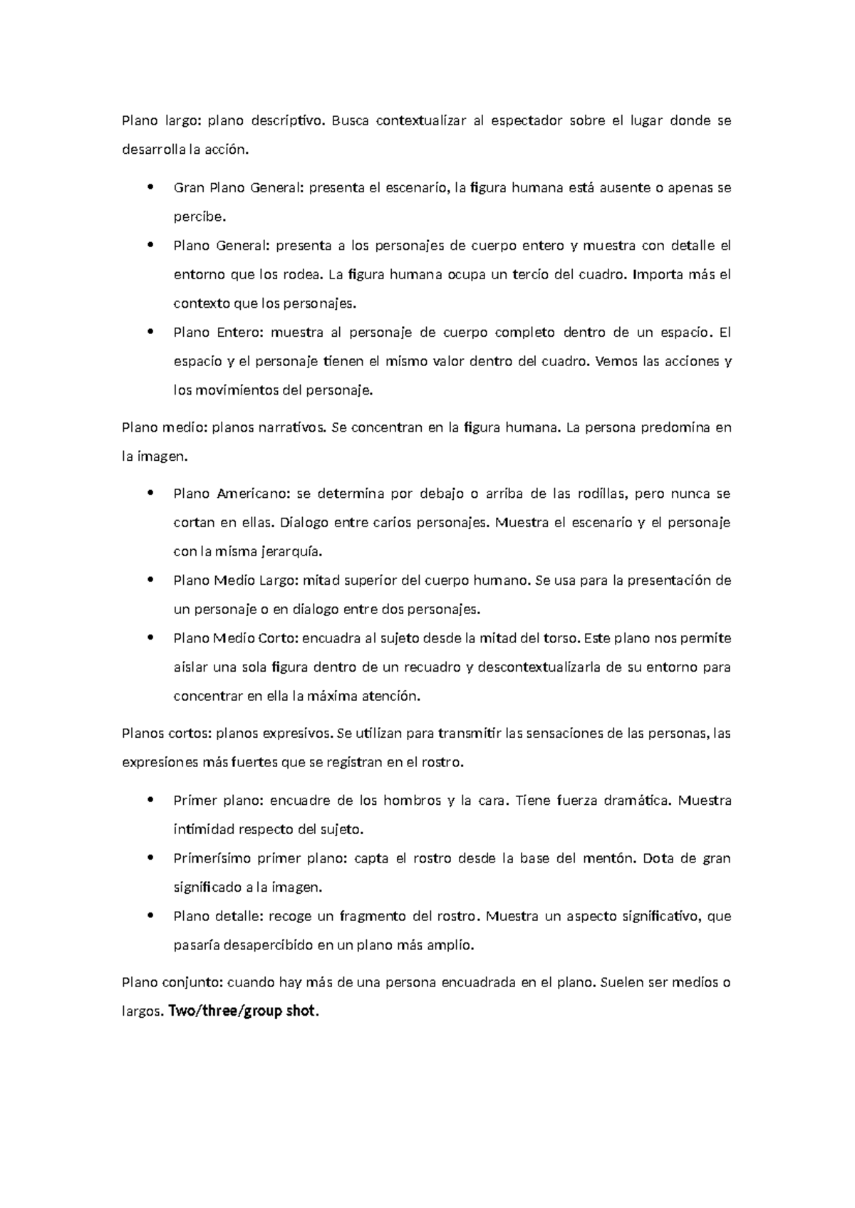 Convergencia Multimedial 2 parcial - Plano largo: plano descriptivo ...