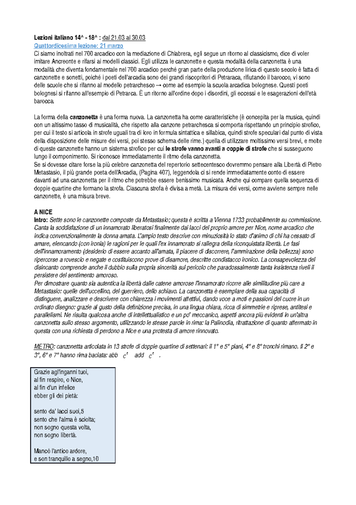 Lezioni Di Ricco - Lezioni italiano 14^ - 18^ : dal 21 al 30 ...