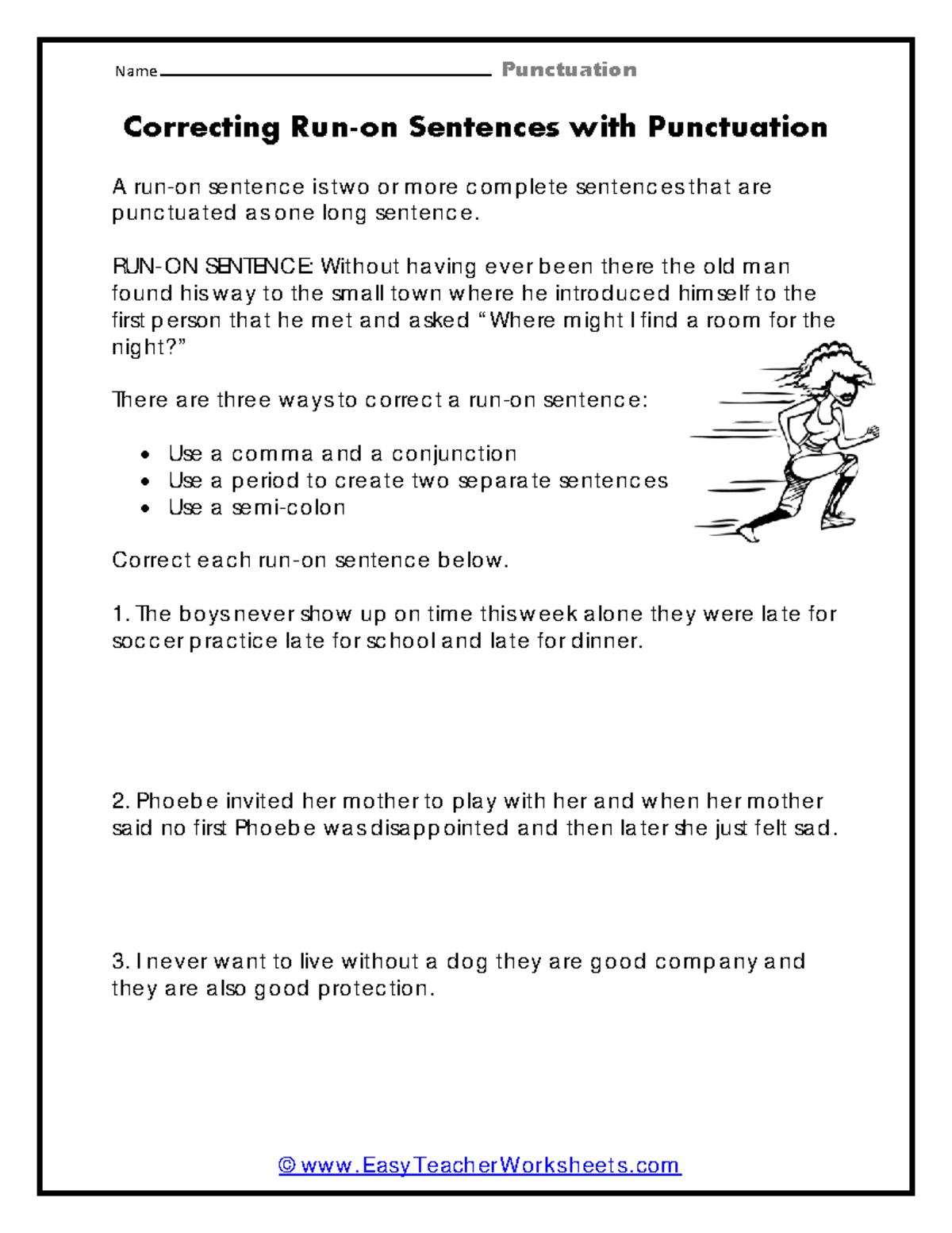Punctuation - Supplemental worksheet to address text unit. - Name ...