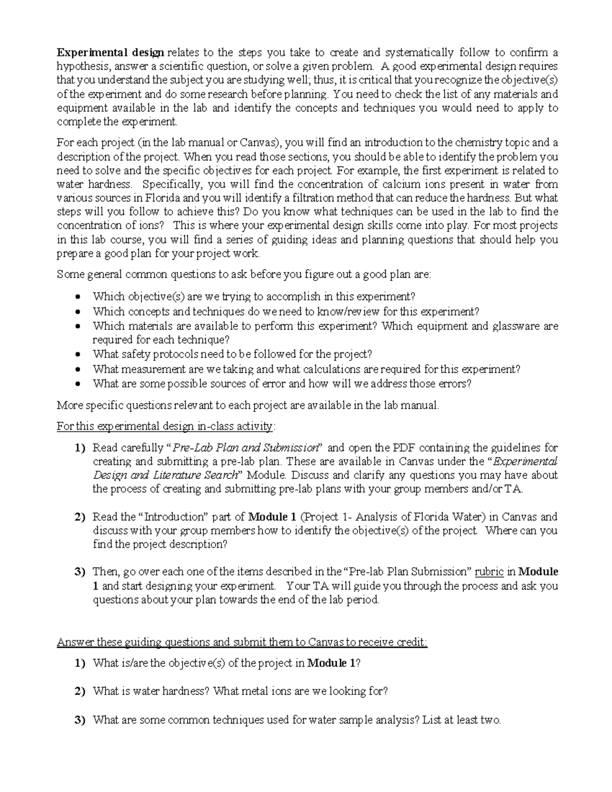 Exp. Design Worksheet GC2-1 - Experimental design relates to the steps ...