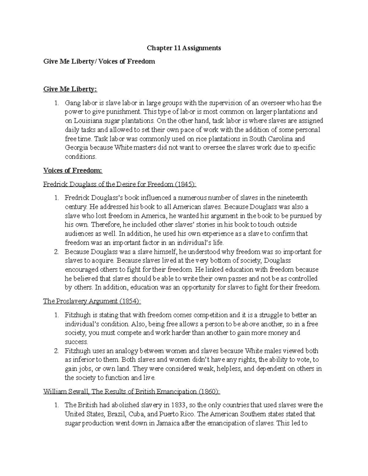 Chapter 11 Reading Assignments (HIST) - Chapter 11 Assignments Give Me ...