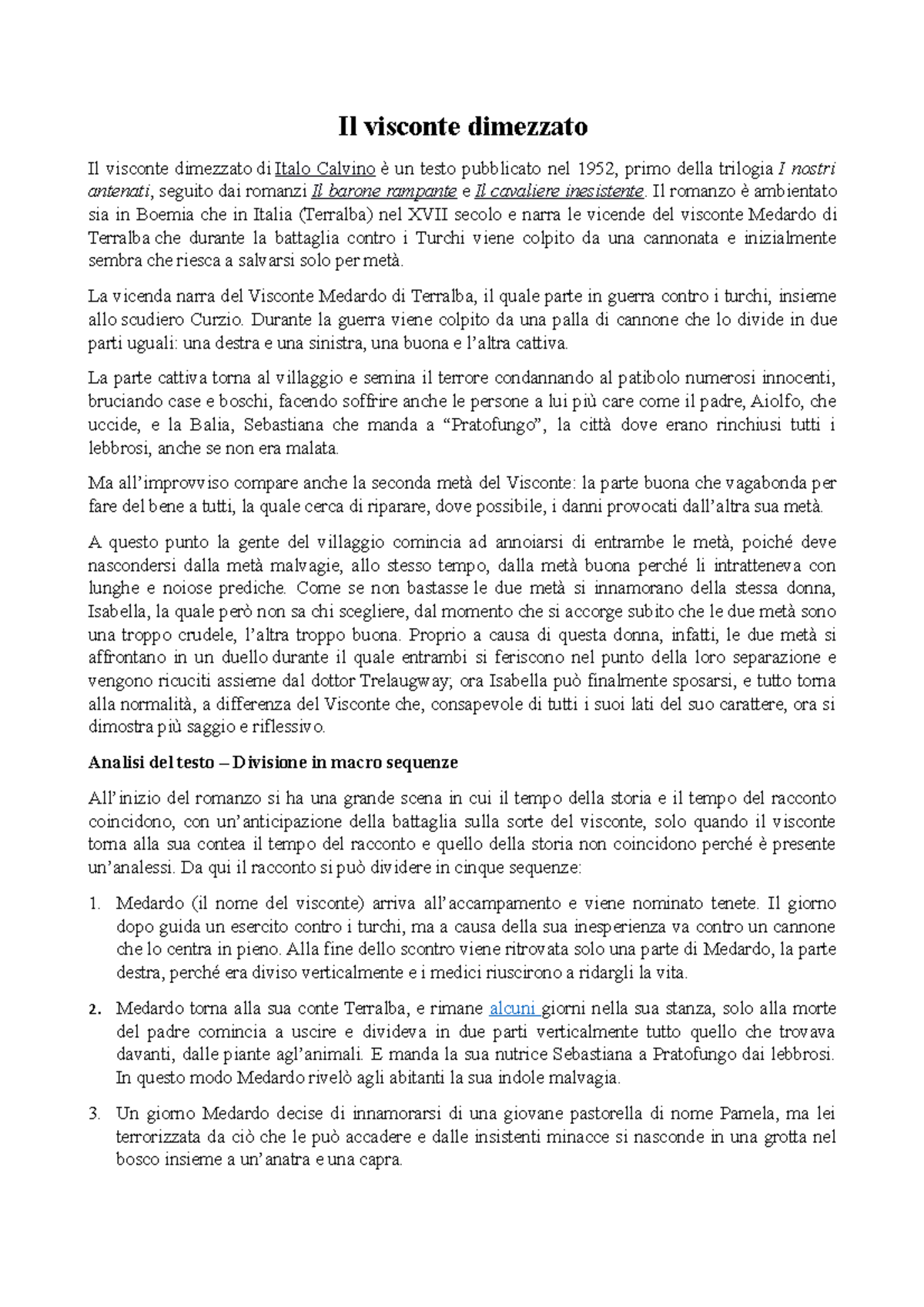 Il visconte dimezzato - Il romanzo è ambientato sia in Boemia che in ...