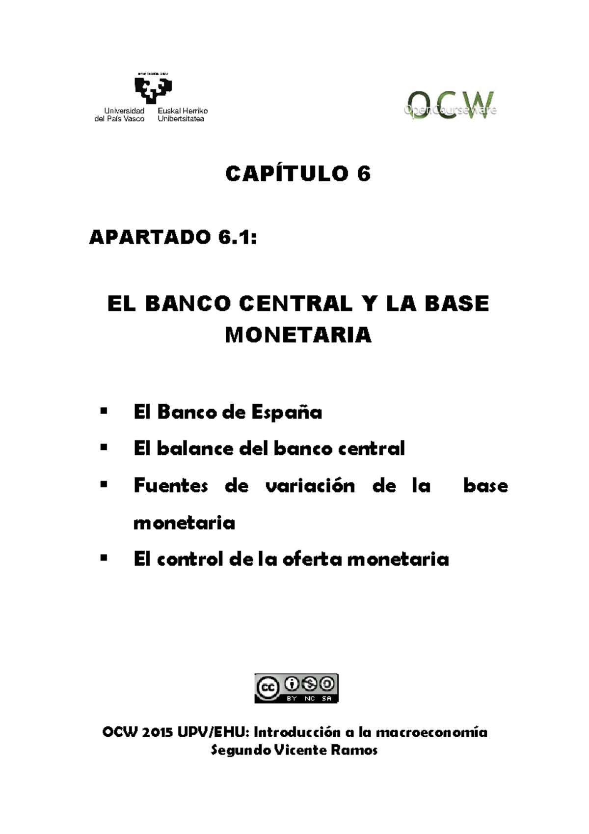 6 - El Banco central y sus funciones - - Studocu