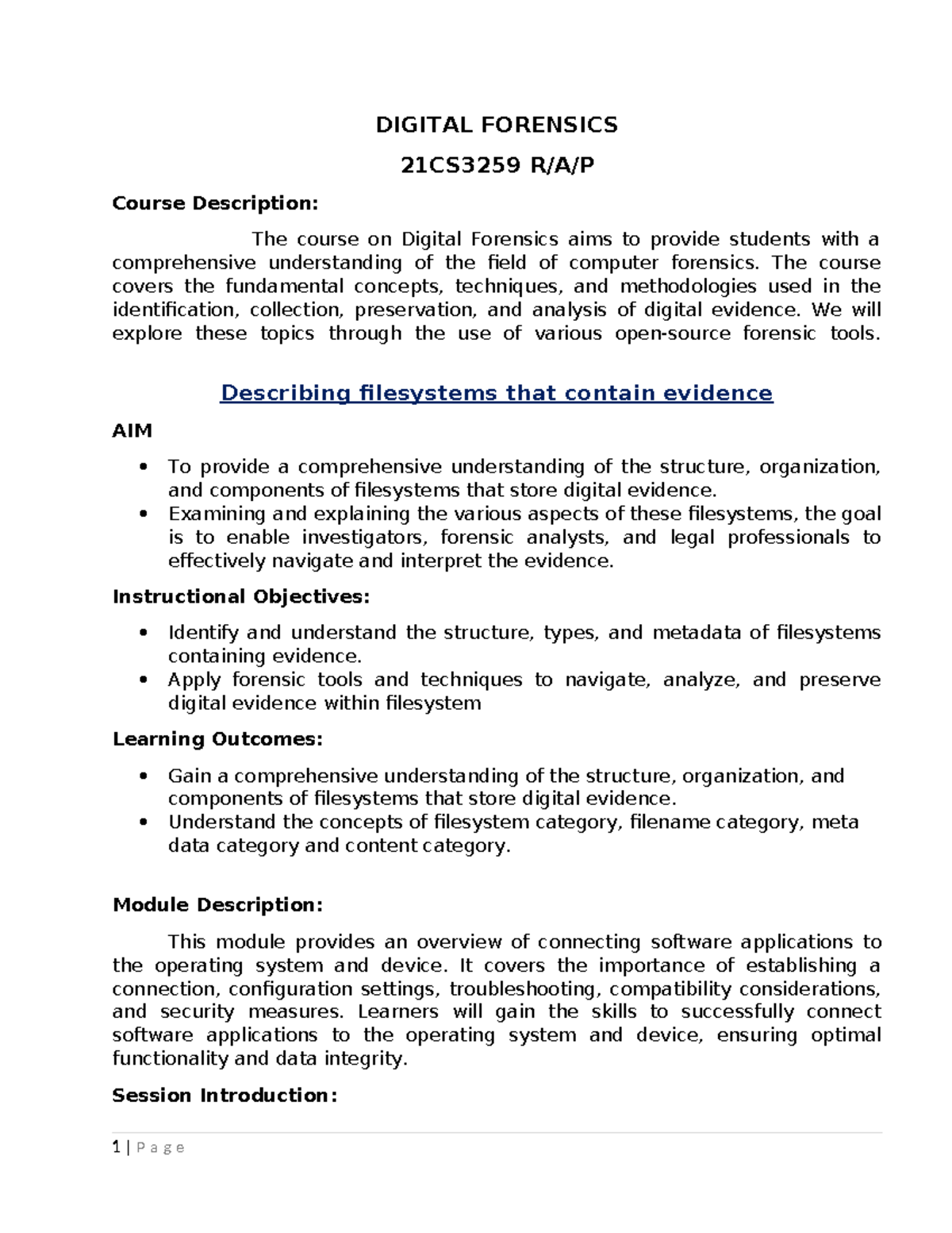 DF CO2 SLM5 - DF CO2 SLM6 - DIGITAL FORENSICS 21CS3259 R/A/P Course ...