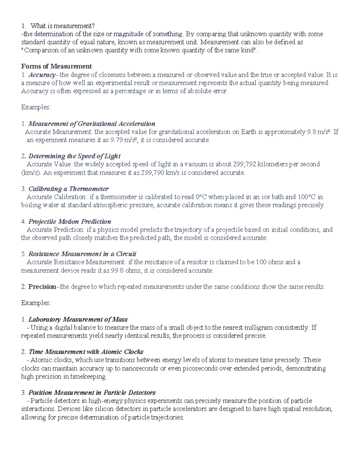 Assignnment - What is measurement? the determination of the size or ...