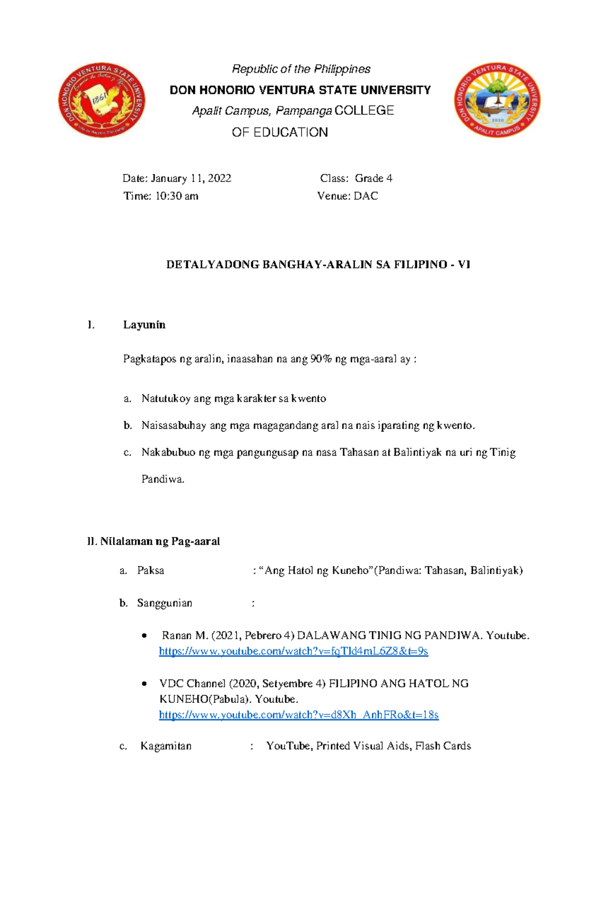 15 BEED 2B De Vera Delos Reyes - Republic of the Philippines DON ...