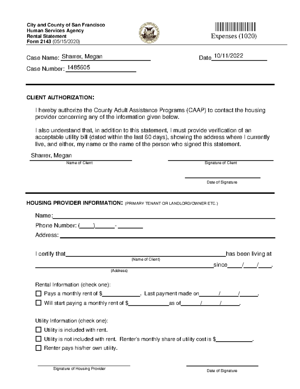 2143 Rental Statement EN 05 15 2020 - City a nd C ounty o f San F ...