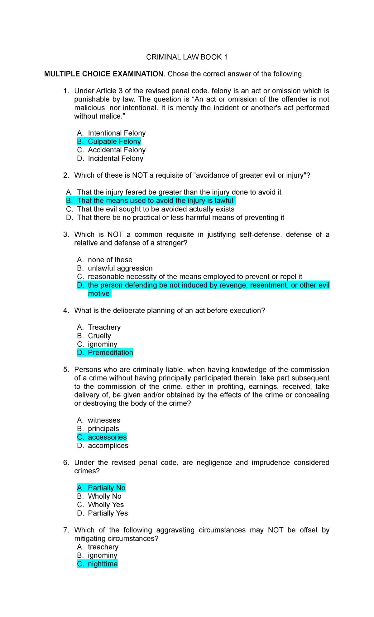 512555459 Criminal Law Book 1 Reviewer - CRIMINAL LAW BOOK 1 MULTIPLE ...